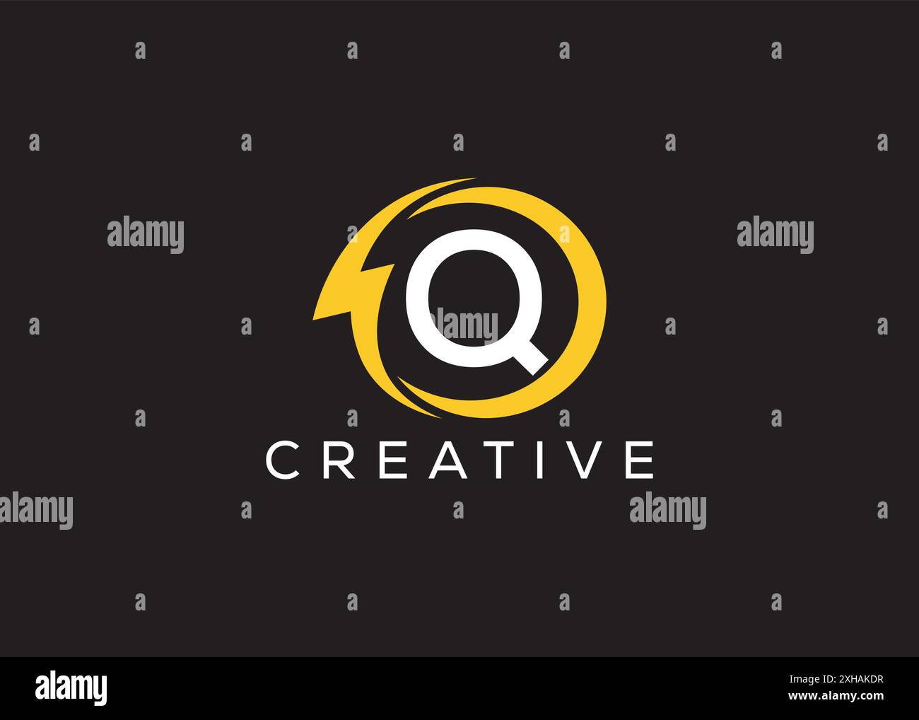 Minimal and professional Letter Q thunder logo design template Stock ...