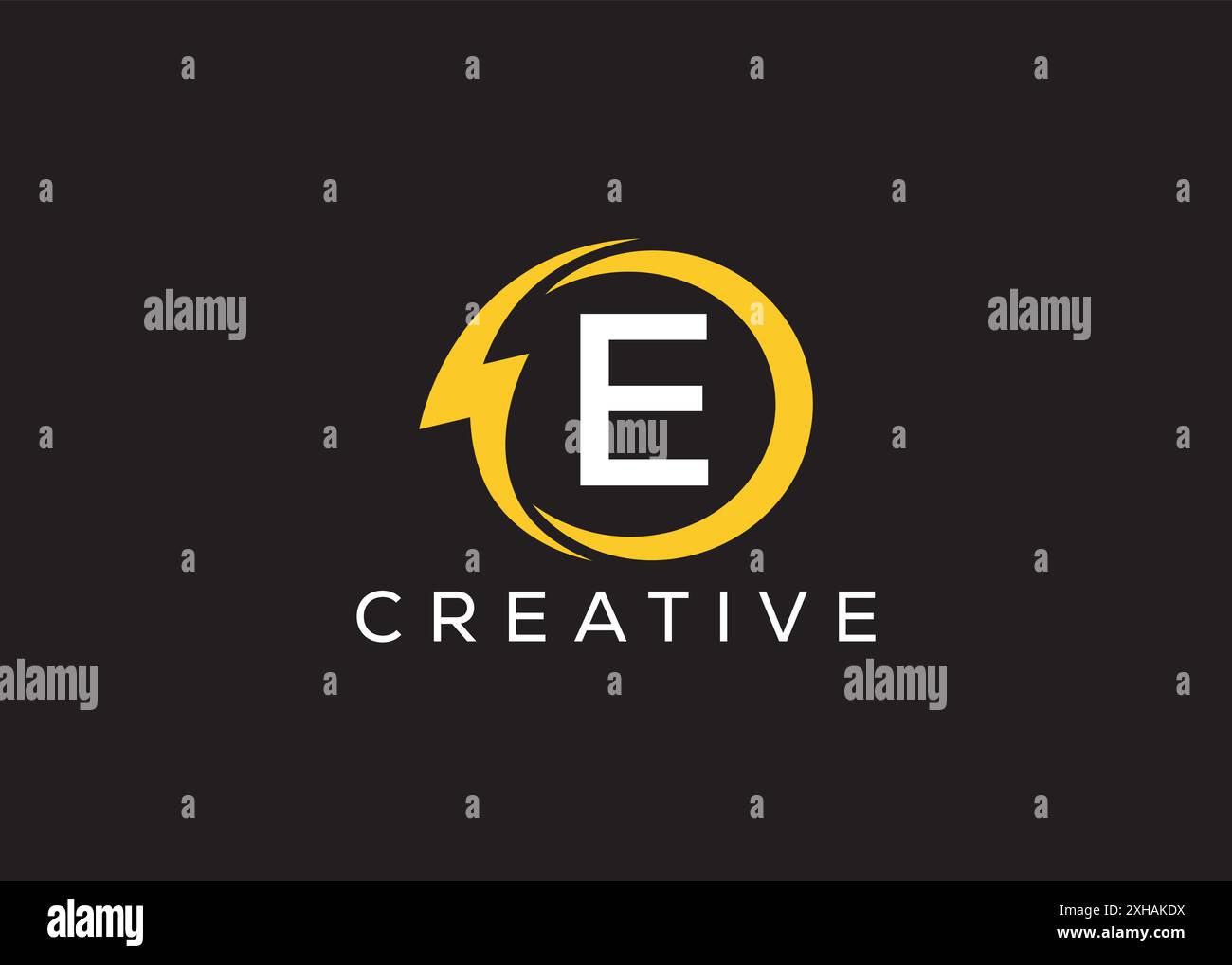 Minimal and professional Letter E thunder logo design template Stock ...