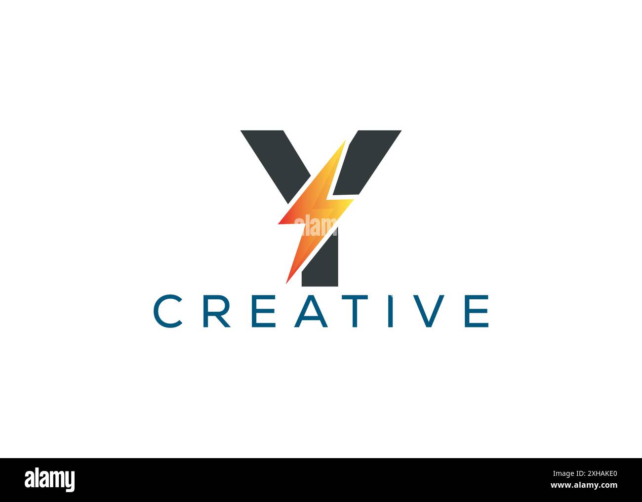 Minimal and professional Letter Y thunder logo design template Stock ...