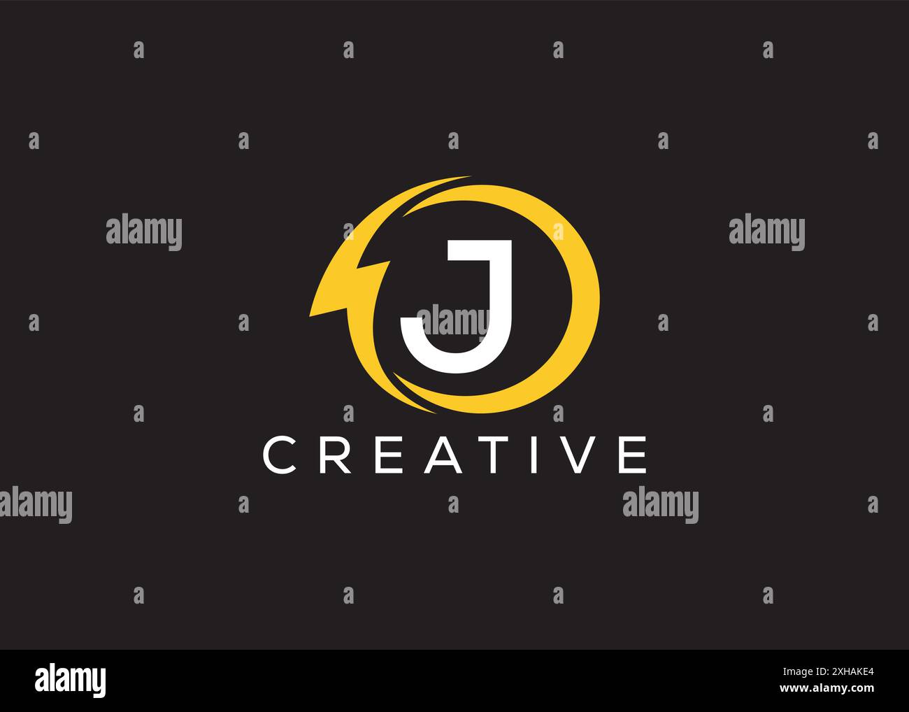 Minimal and professional Letter J thunder logo design template Stock ...