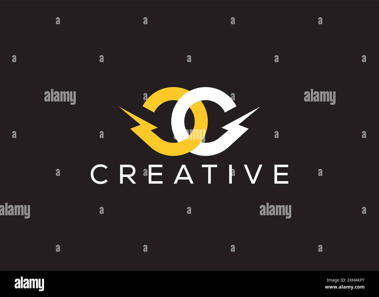Minimal and professional Letter C C thunder logo design template Stock ...