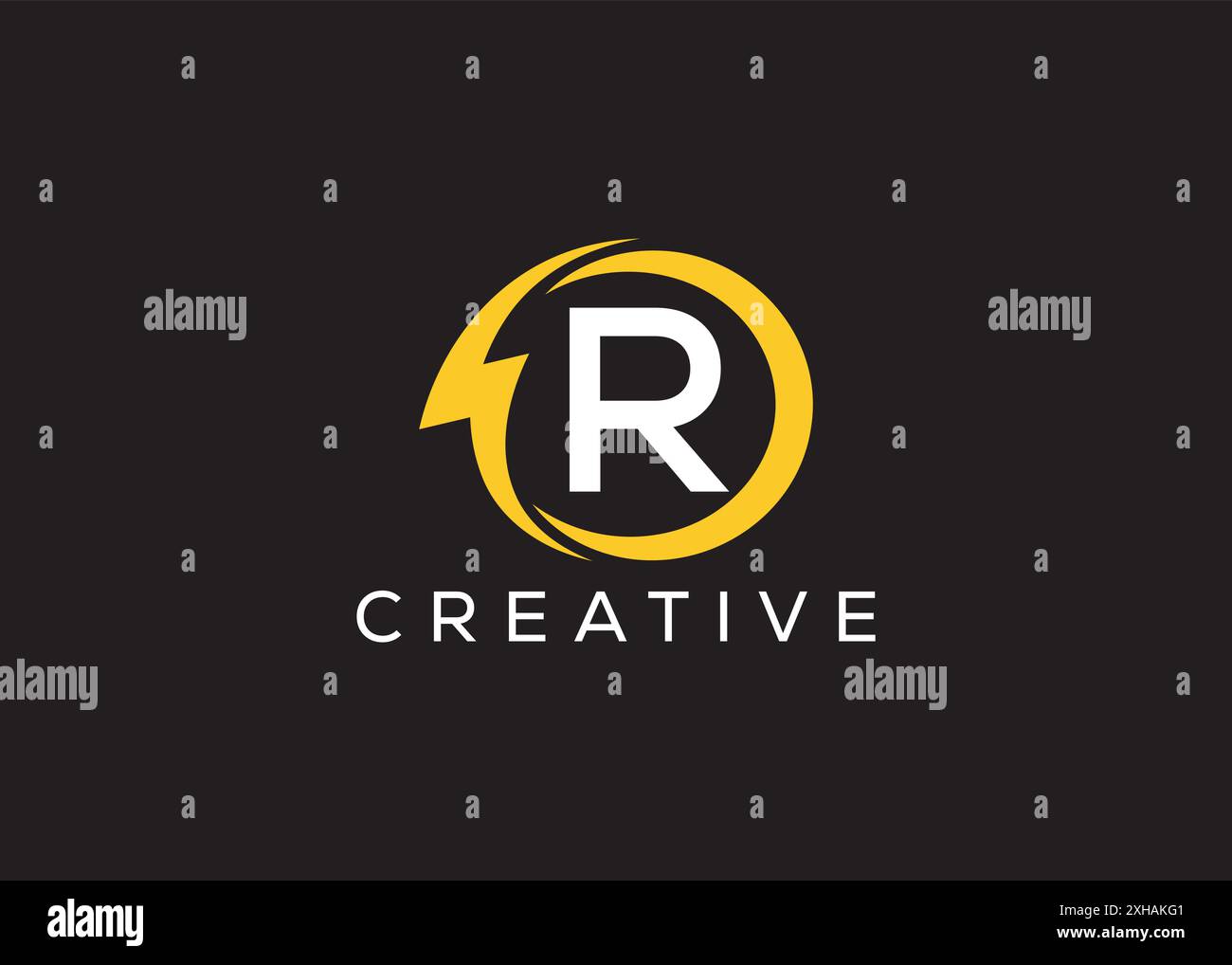 Minimal and professional Letter R thunder logo design template Stock ...