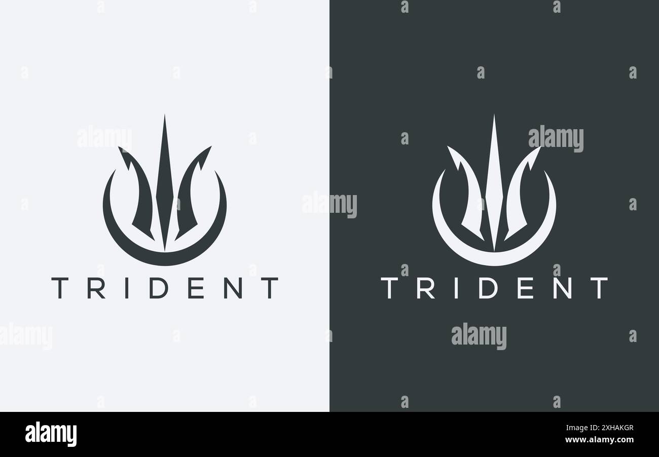 Minimalist trident logo hi-res stock photography and images - Alamy