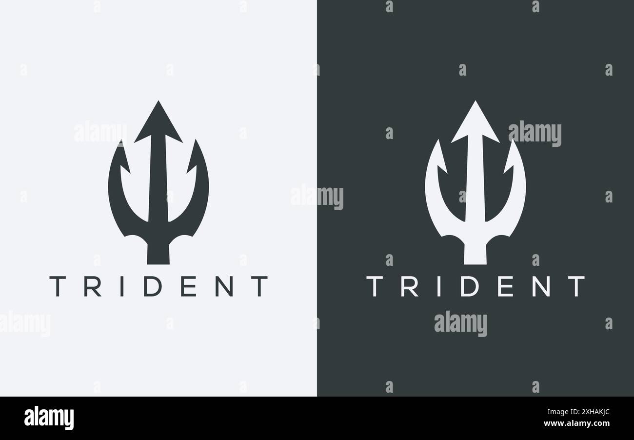 Minimalist trident logo. Modern abstract trident logo Stock Vector ...