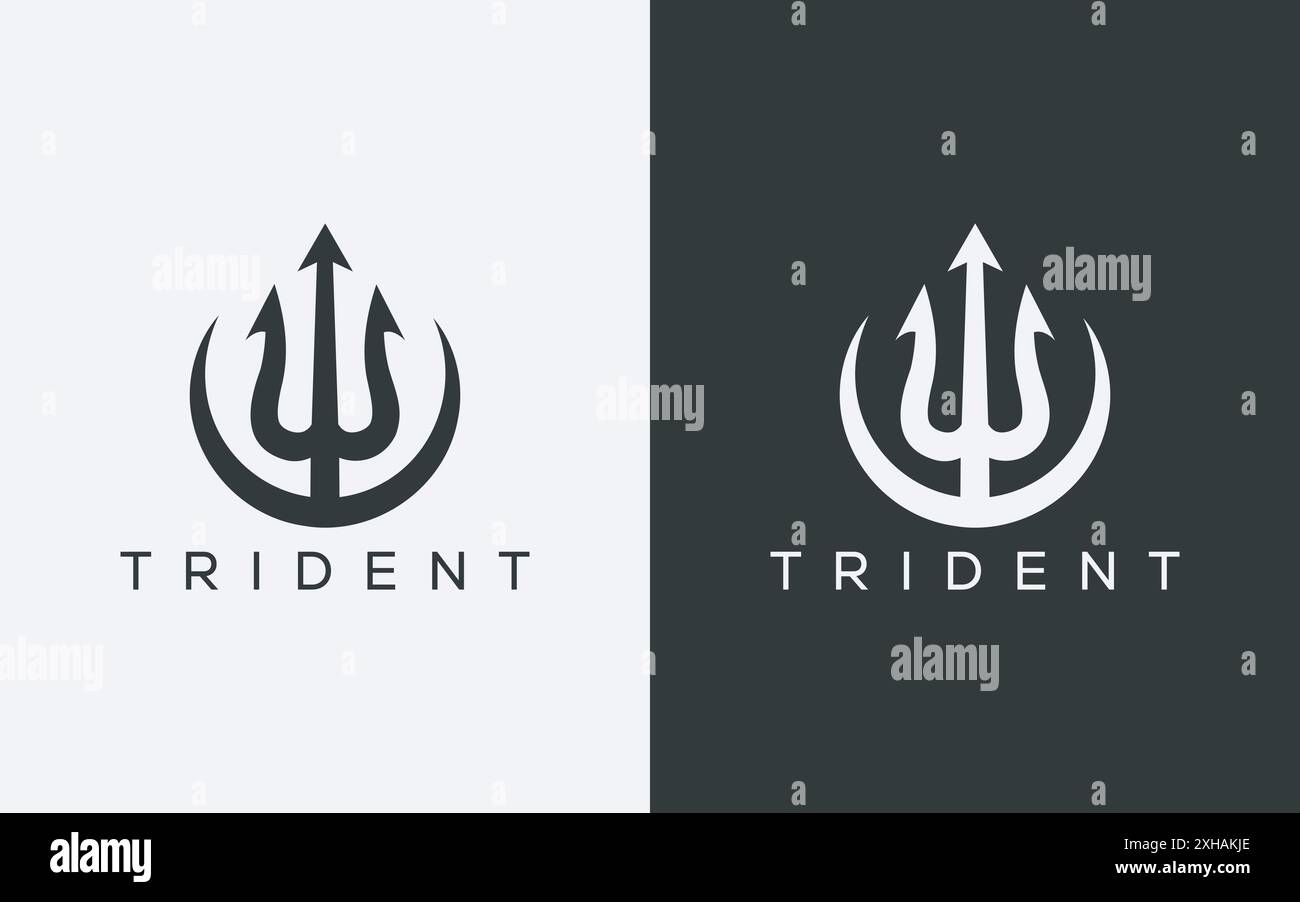 Minimalist trident logo hi-res stock photography and images - Alamy