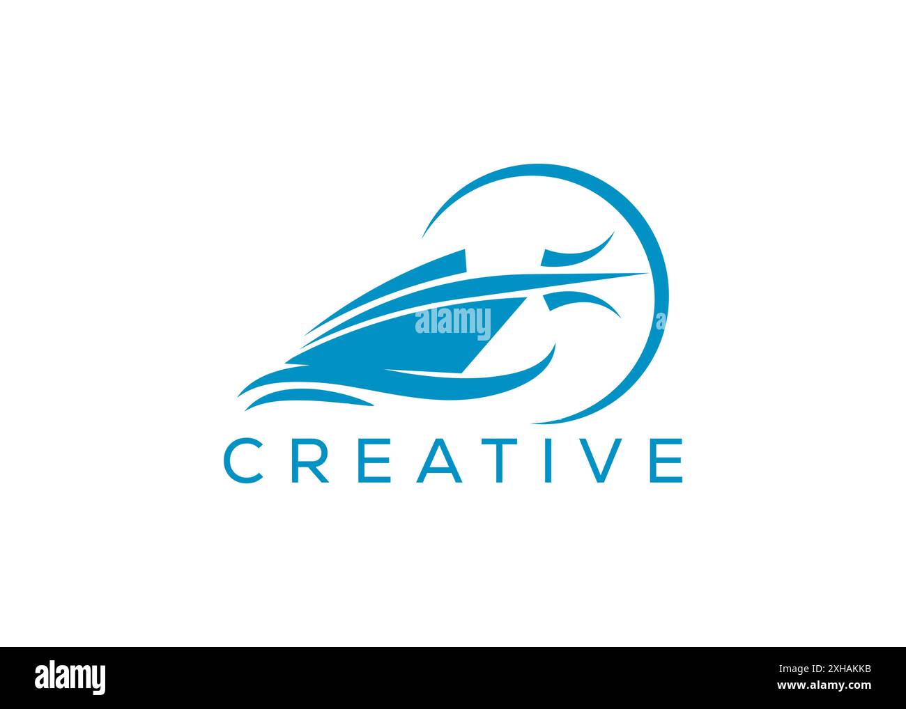 Minimal and professional vessel and a trident logo design template ...