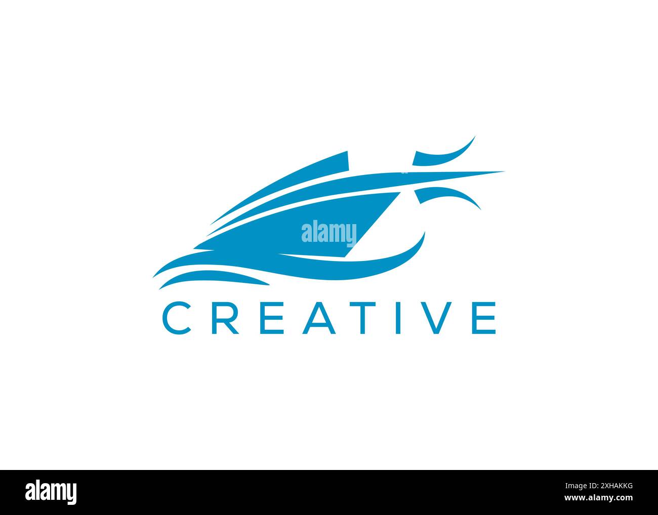 Minimal and professional vessel and a trident logo design template ...