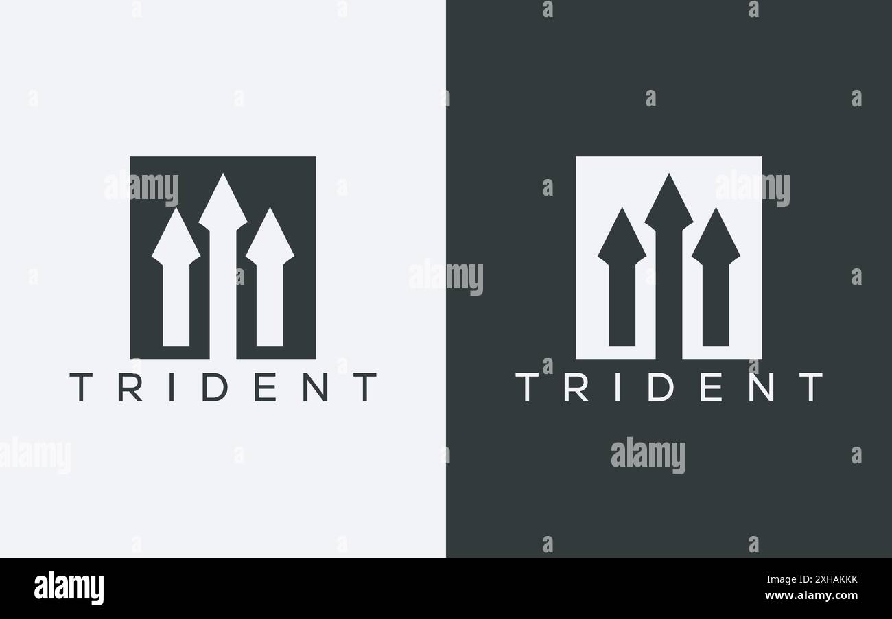 Minimalist trident logo. Modern abstract trident logo Stock Vector ...
