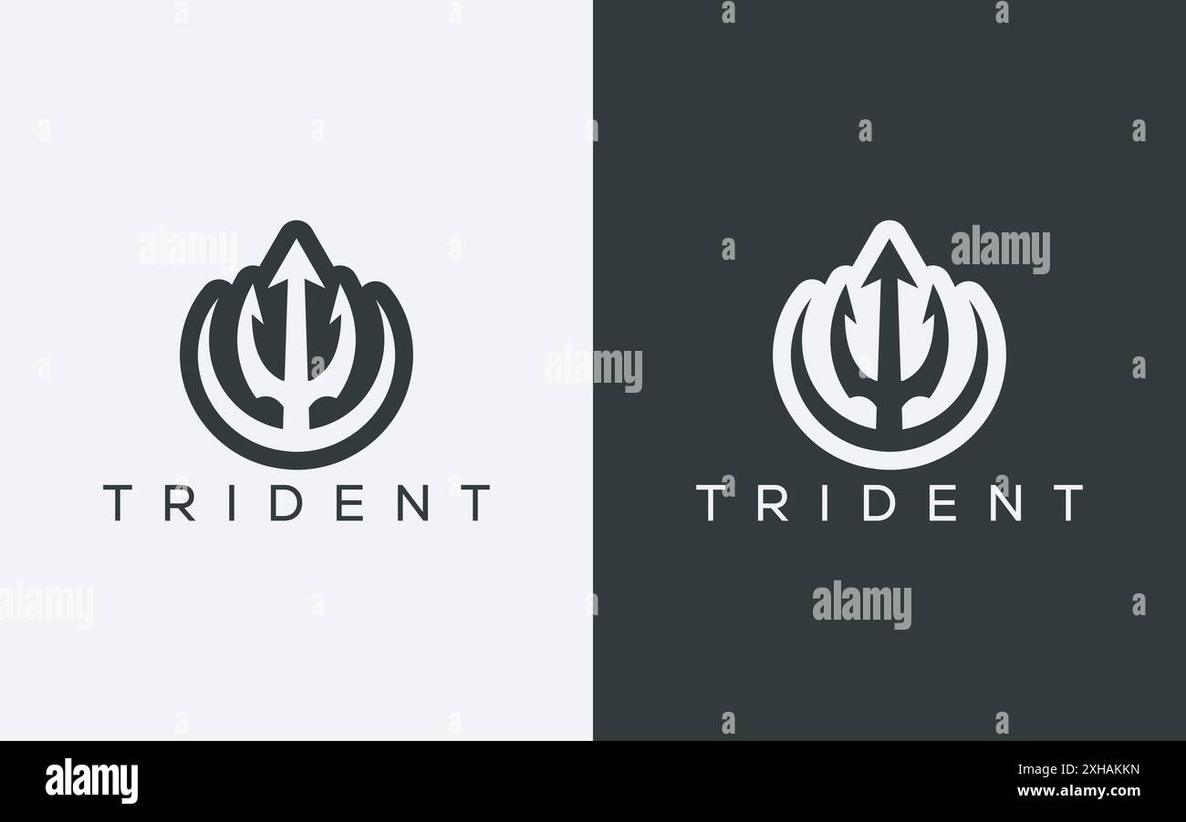Minimalist trident logo. Modern abstract trident logo Stock Vector ...