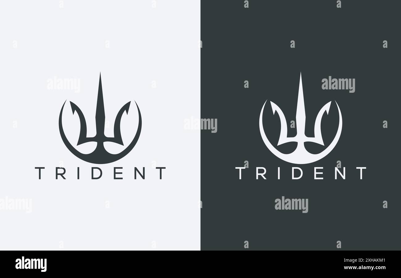 Minimalist trident logo hi-res stock photography and images - Alamy