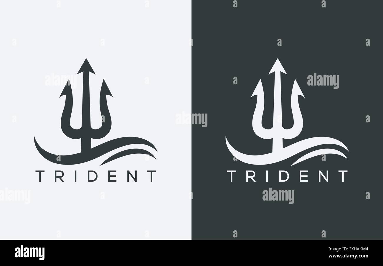 Minimalist trident logo. Modern abstract trident logo Stock Vector ...