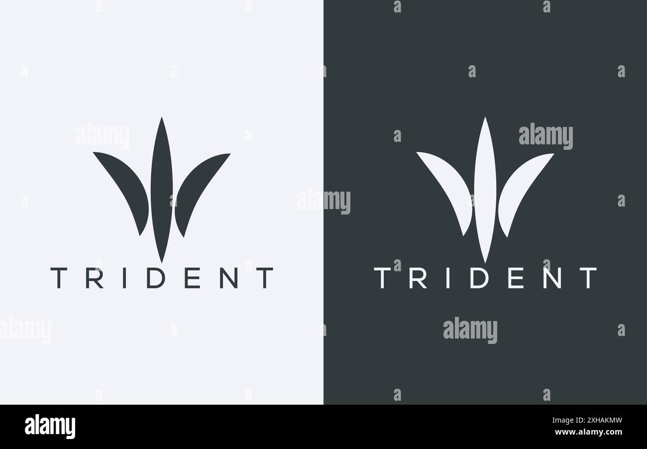 Minimalist trident logo. Modern abstract trident logo Stock Vector ...