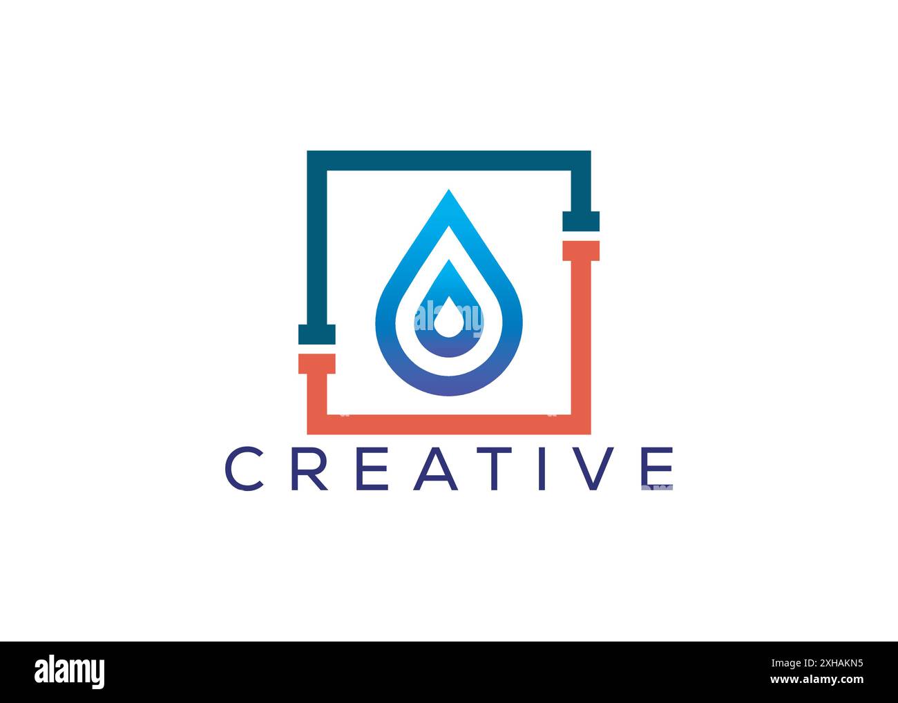 Minimal and professional drop and pipe logo design template Stock ...