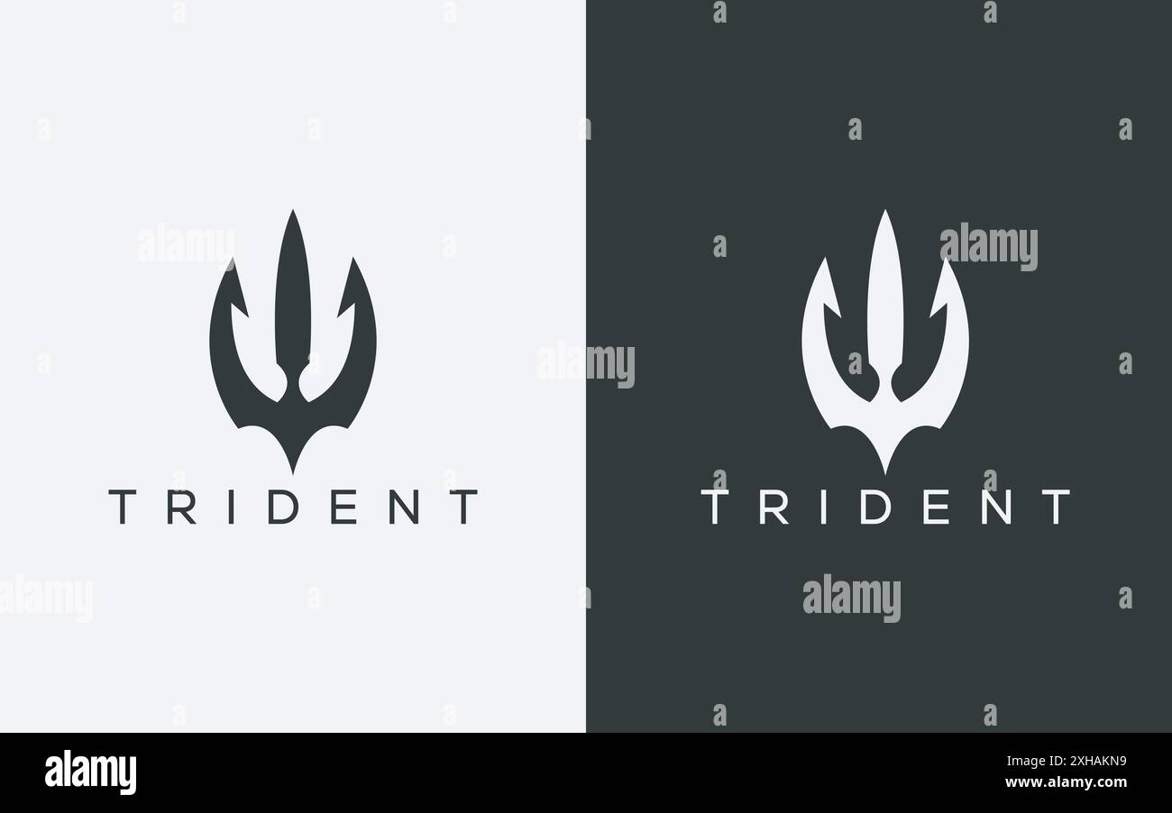 Minimalist trident logo Stock Vector Images - Alamy