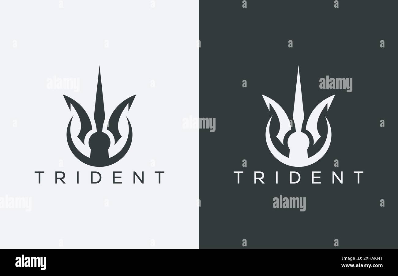 Minimalist trident logo Stock Vector Images - Alamy