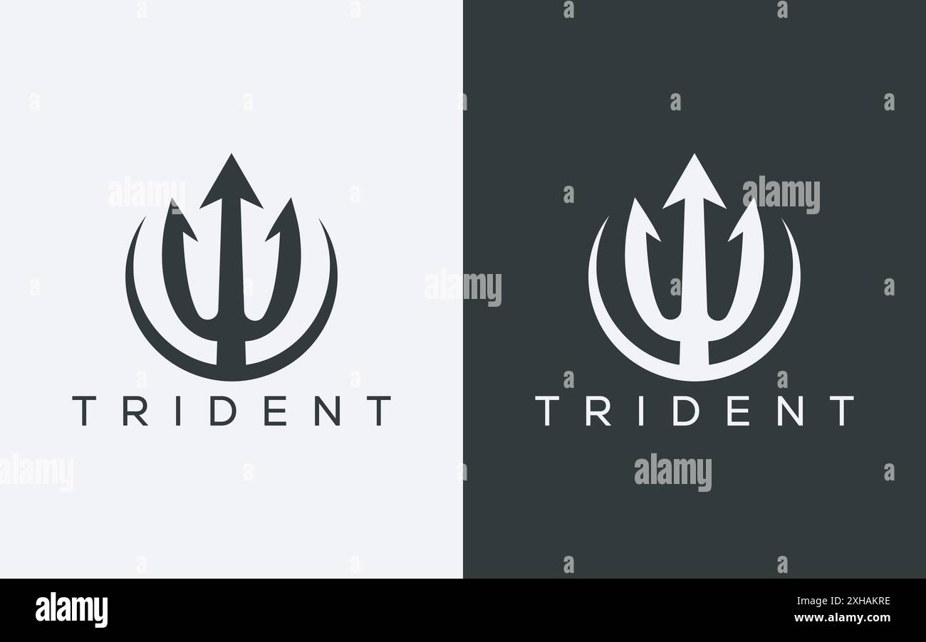 Minimalist trident logo. Modern abstract trident logo Stock Vector ...