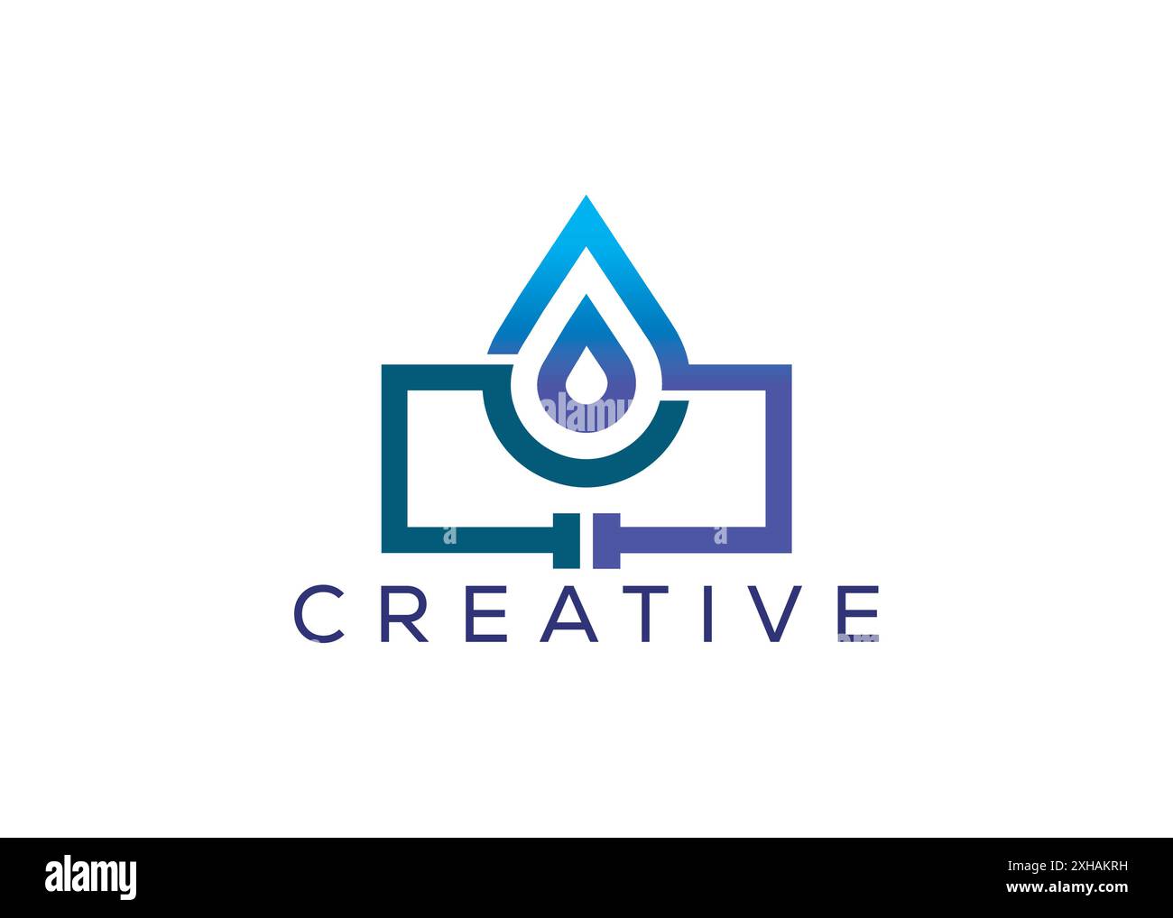 Minimal and professional drop and pipe logo design template Stock ...