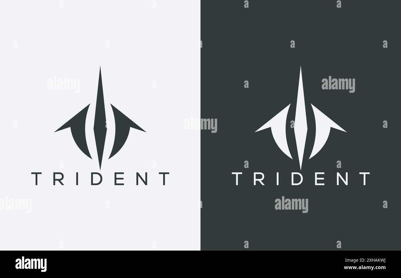 Minimalist trident logo. Modern abstract trident logo Stock Vector Image & Art - Alamy