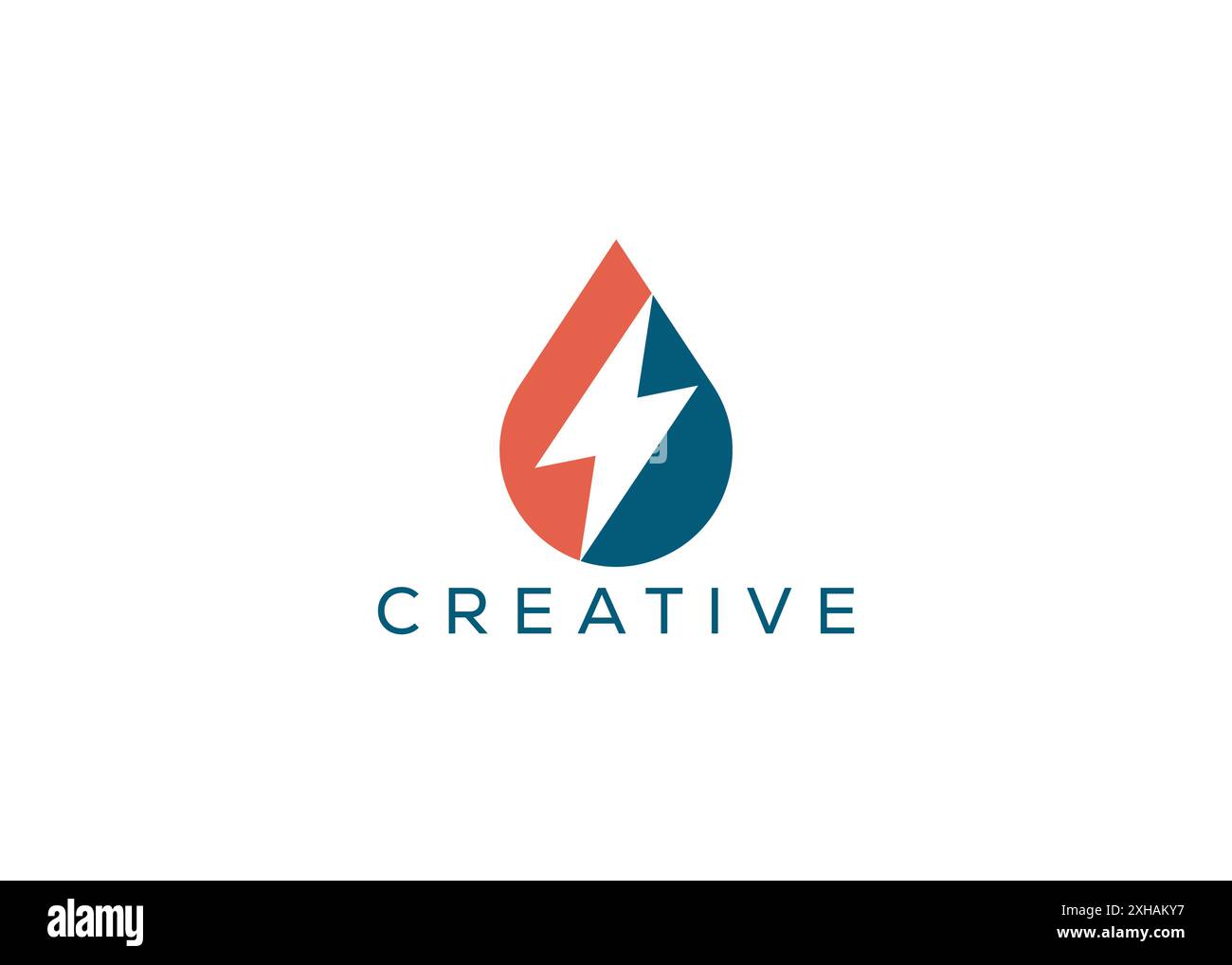Minimal and professional thunder and drop logo design template Stock ...