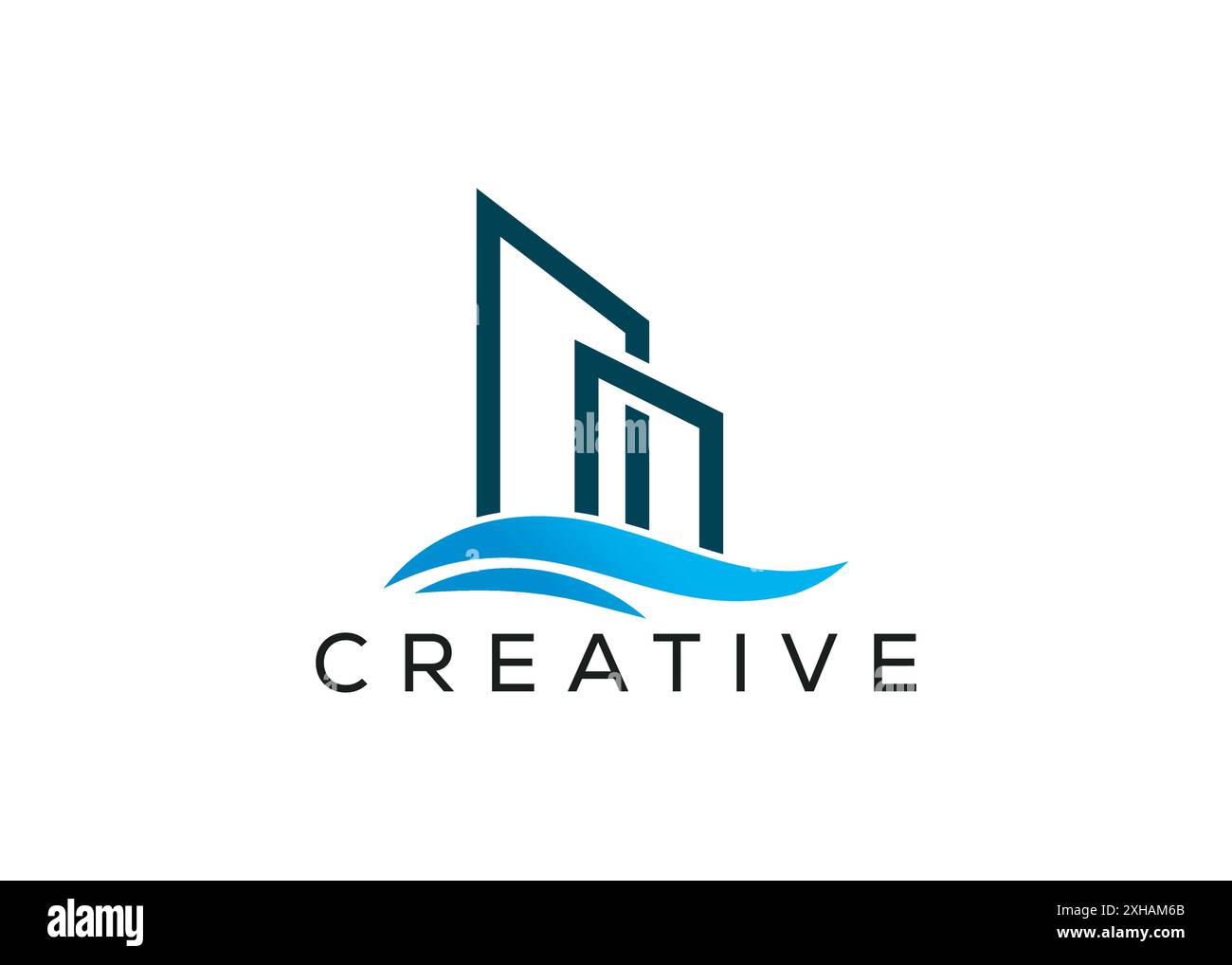 Minimal and professional abstract Building and wave logo design ...