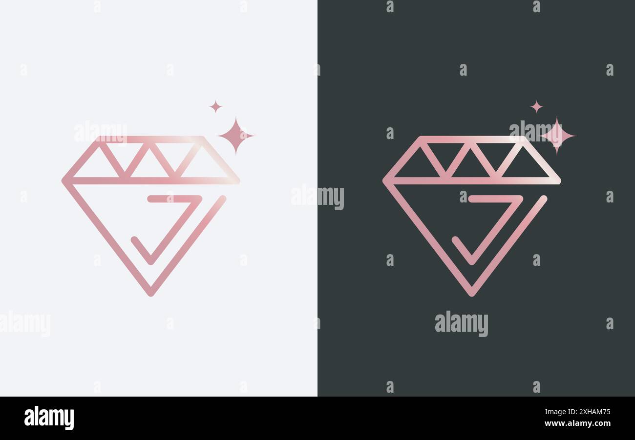 Minimal and professional Letter J V Diamond logo design template Stock ...