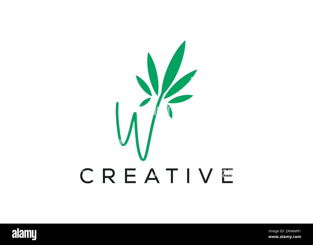 Minimal and professional letter w marijuana logo design template Stock ...