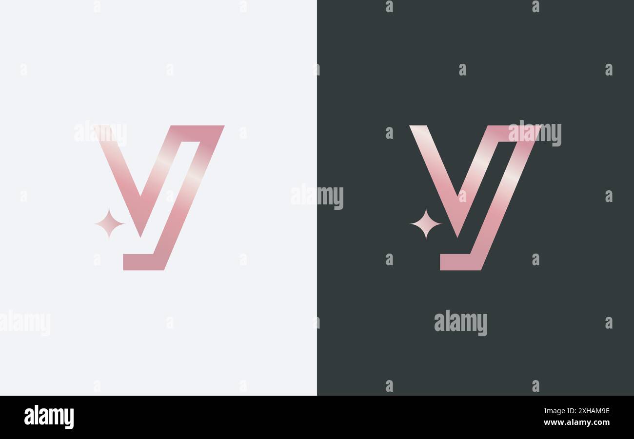 Minimal and professional Letter J V logo design template Stock Vector ...