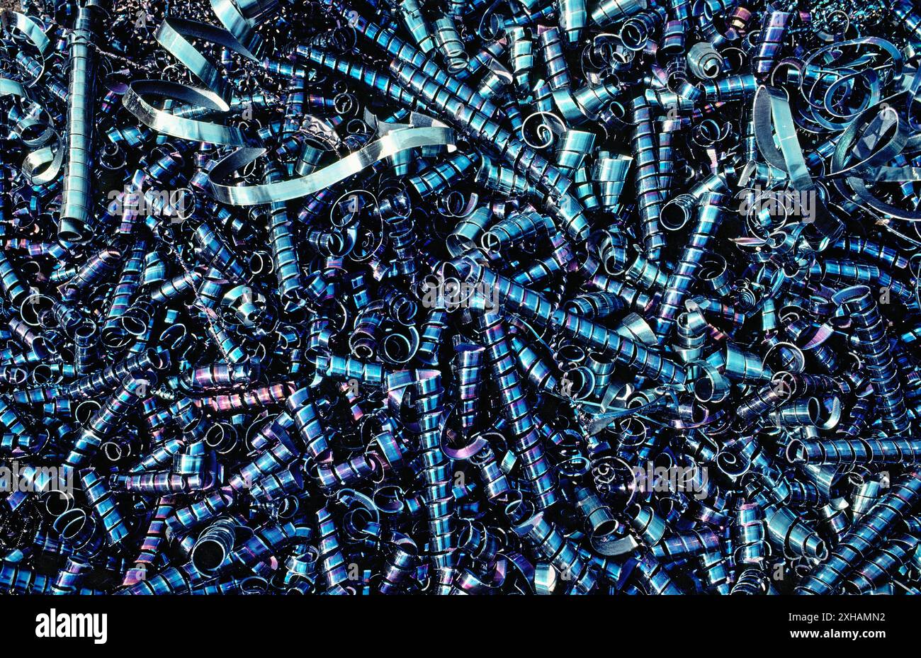 steel swarf industrial scrap metal waste material Stock Photo - Alamy