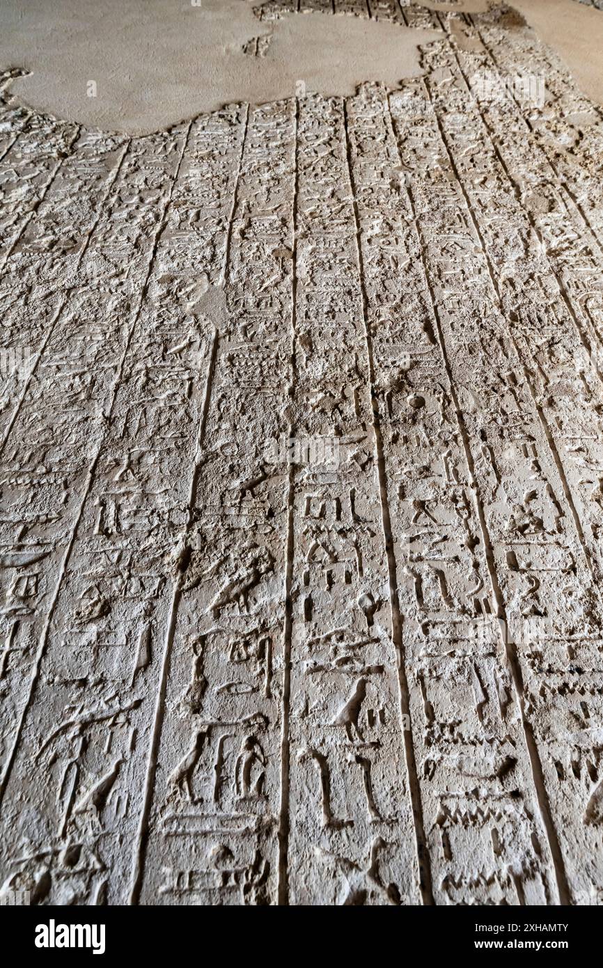 Amarna(Akhetaten), South tomb 25(Ay), burial chamber with hieroglyphs ...