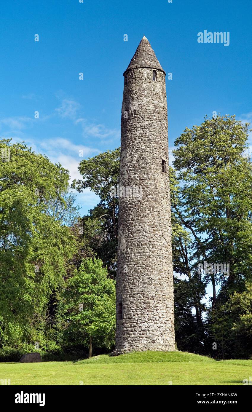 Well preserved ancient Celtic Christian monastic round tower in the ...