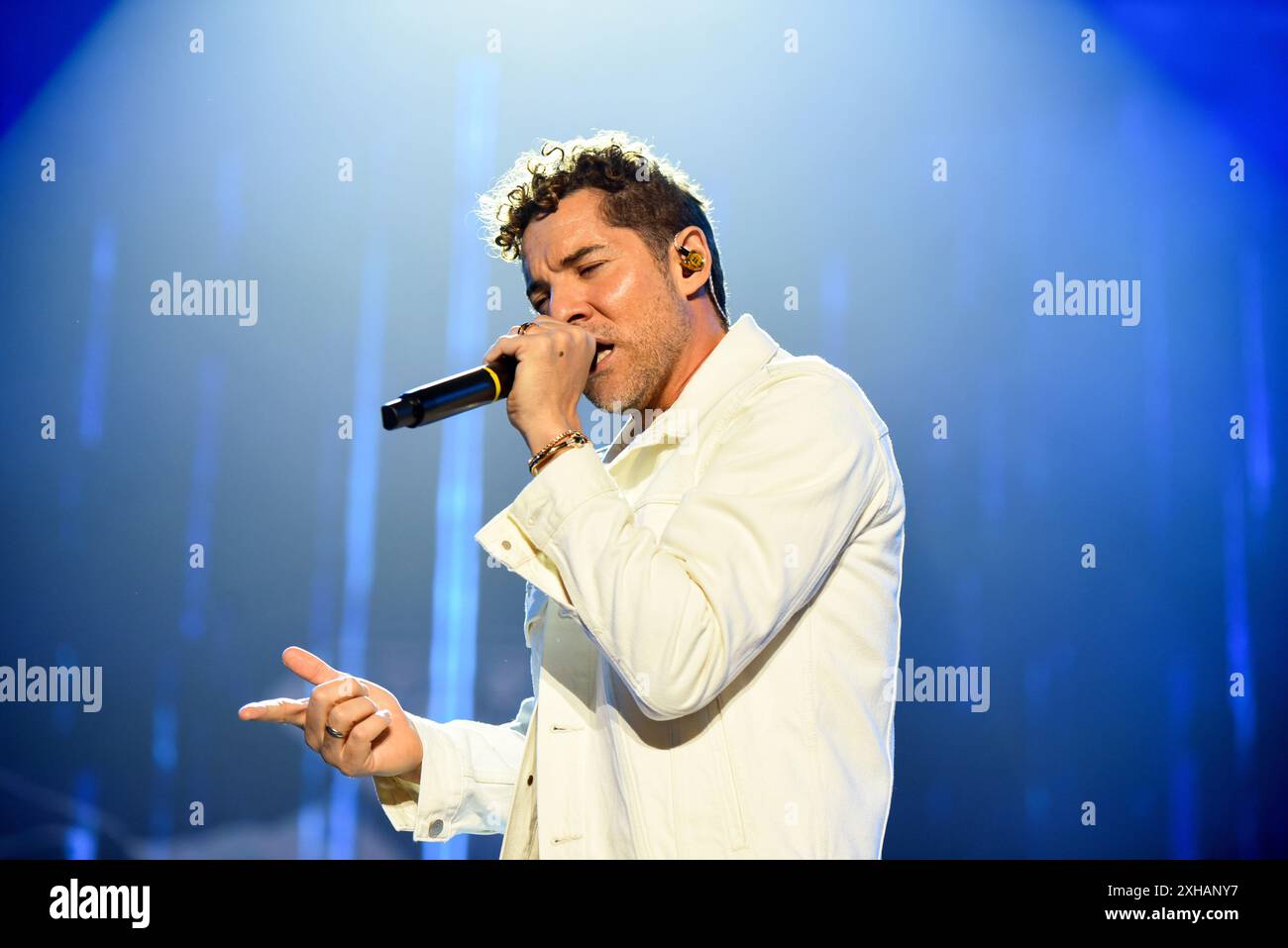 The Spanish singer David Bisbal performs during a concert at San Miguel ...