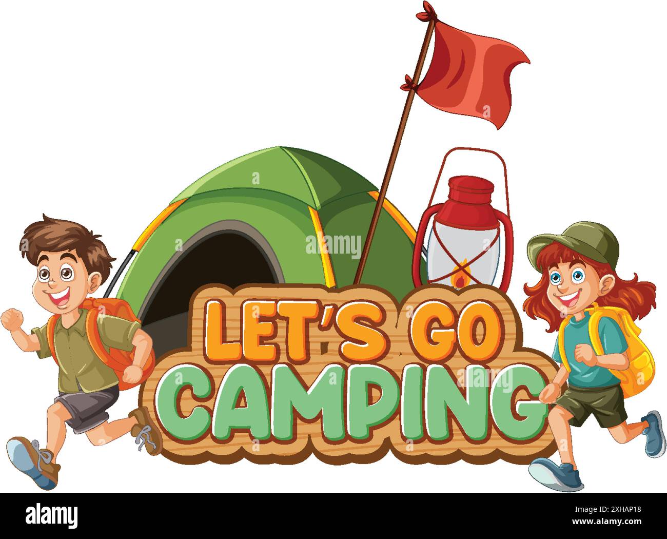 Kids enjoying a fun camping trip Stock Vector Image & Art - Alamy