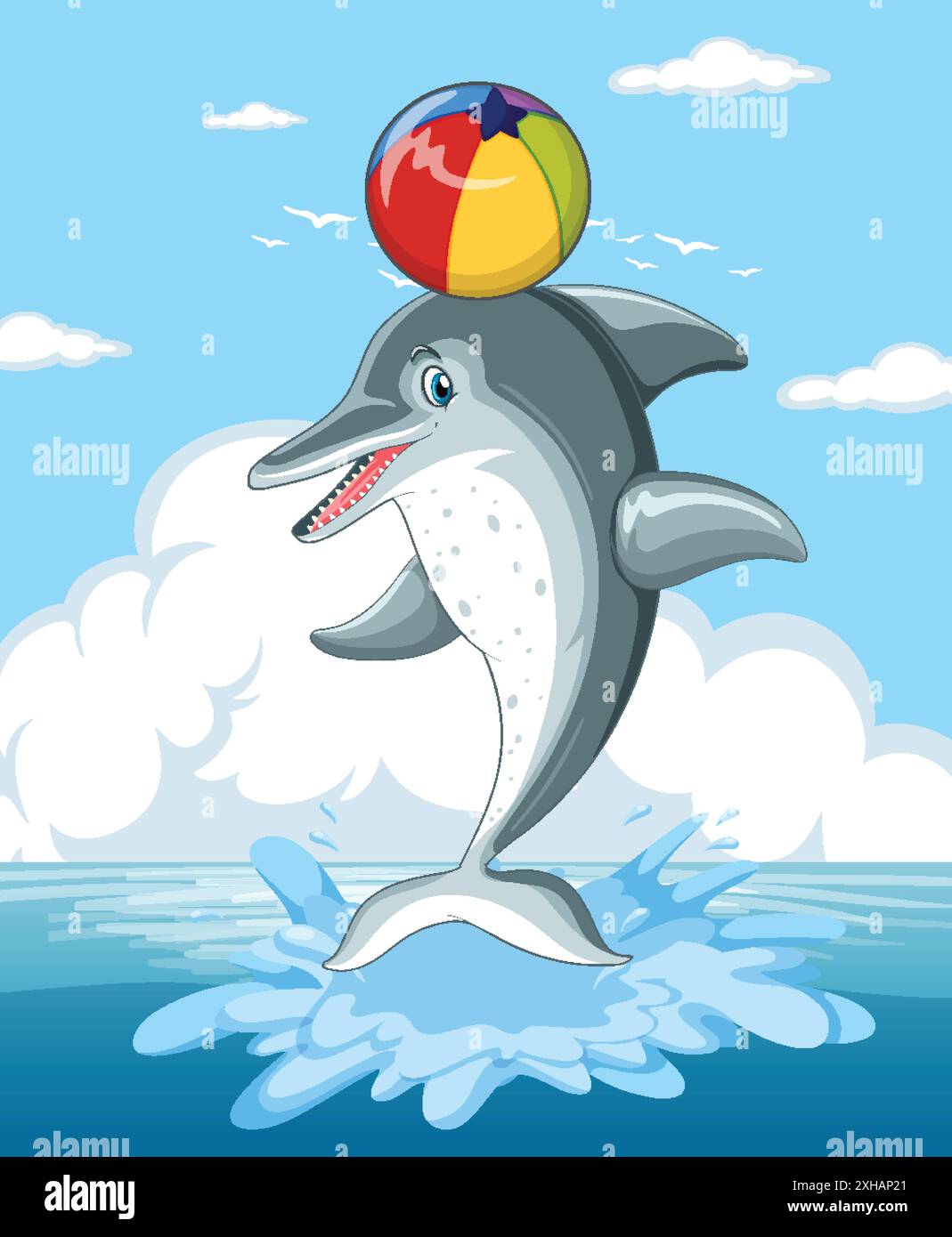 Dolphin swimming ball in Stock Vector Images - Alamy