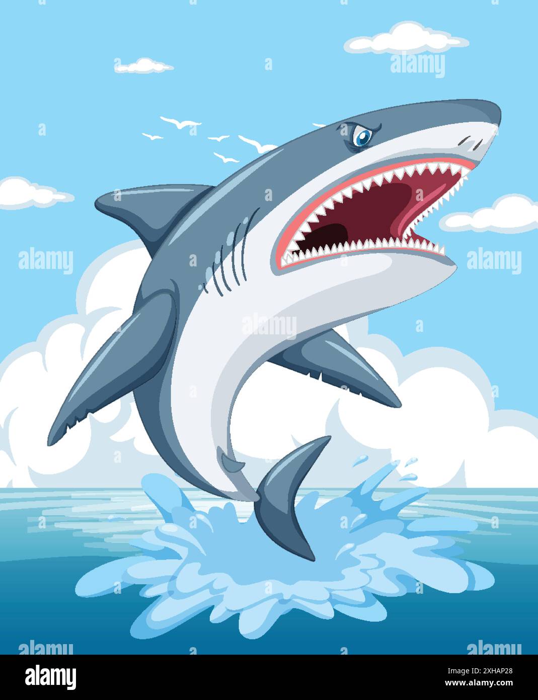 A shark leaping out of the water Stock Vector Image & Art - Alamy
