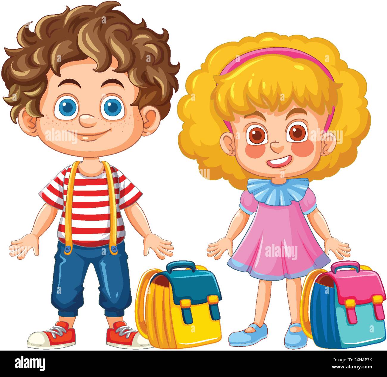 Girl curly hair school Cut Out Stock Images & Pictures - Alamy