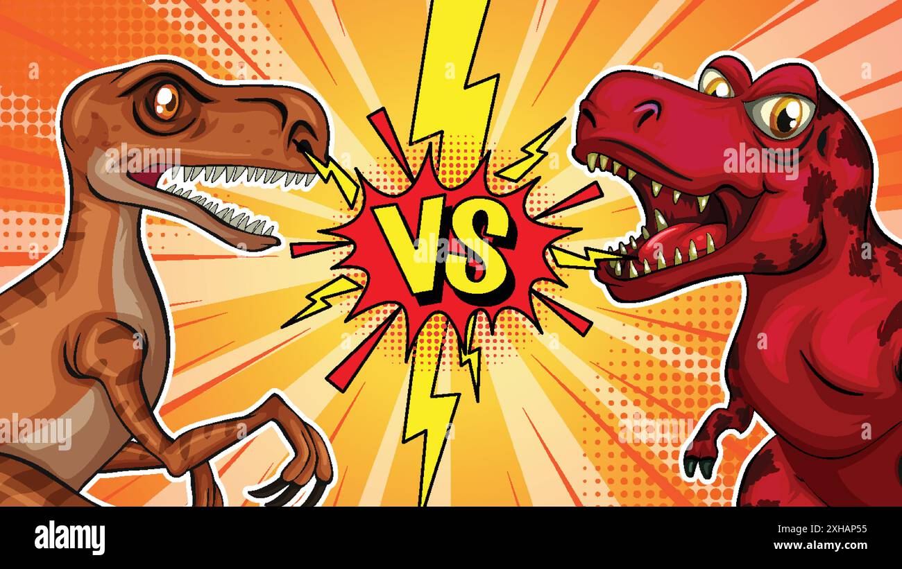 Two dinosaurs face off in epic battle Stock Vector Image & Art - Alamy