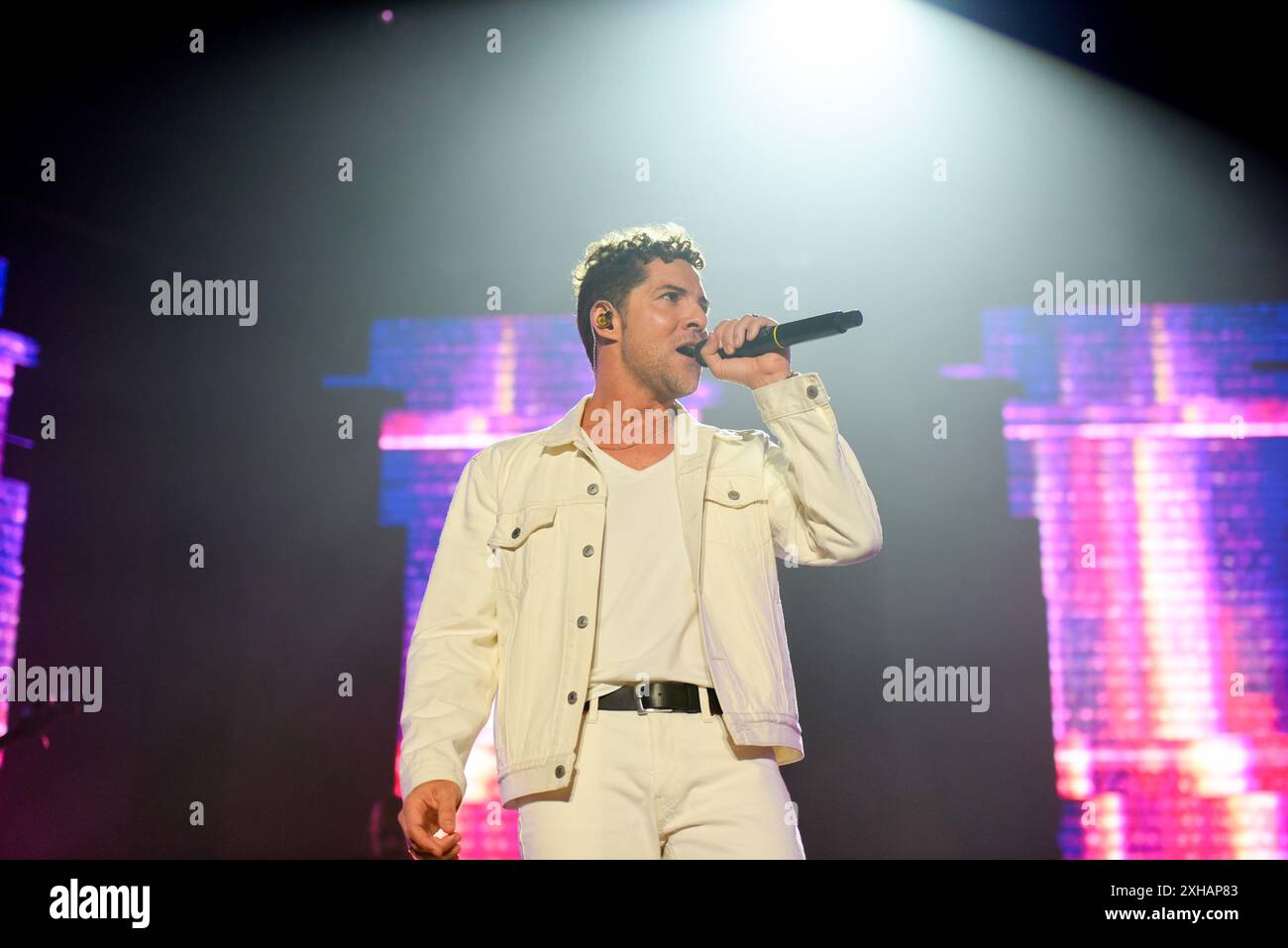 The Spanish singer David Bisbal performs during a concert at San Miguel ...