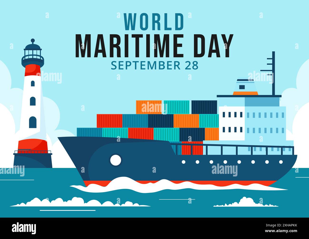 Maritime Day Social Media Background Flat Cartoon Hand Drawn Templates ...