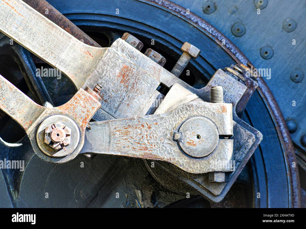 Parts of an abanoned train braking system Stock Photo - Alamy