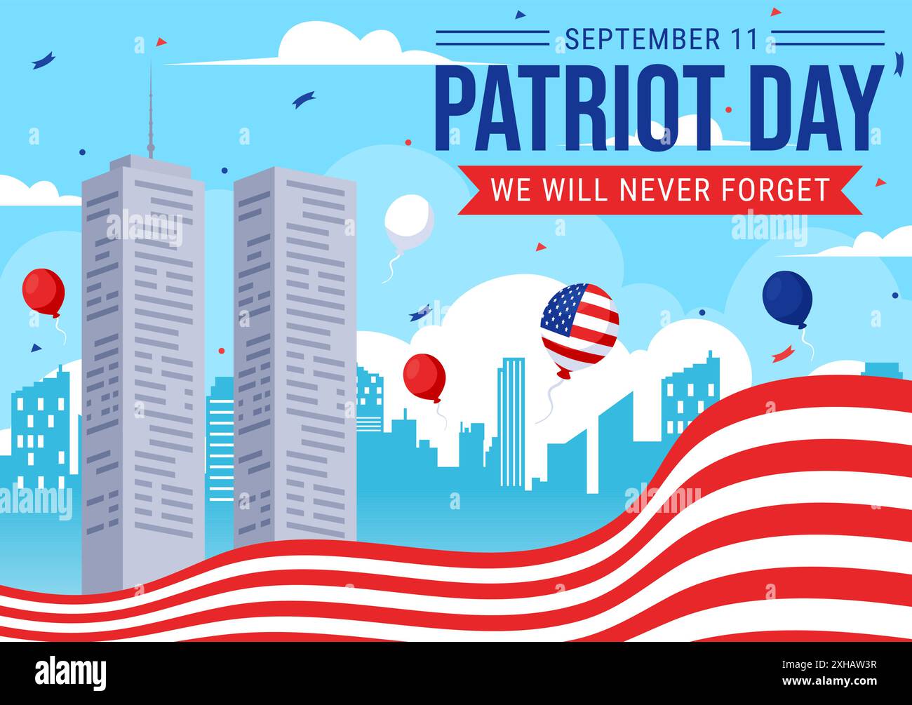 Happy USA Patriot Day Vector Illustration featuring the United States ...