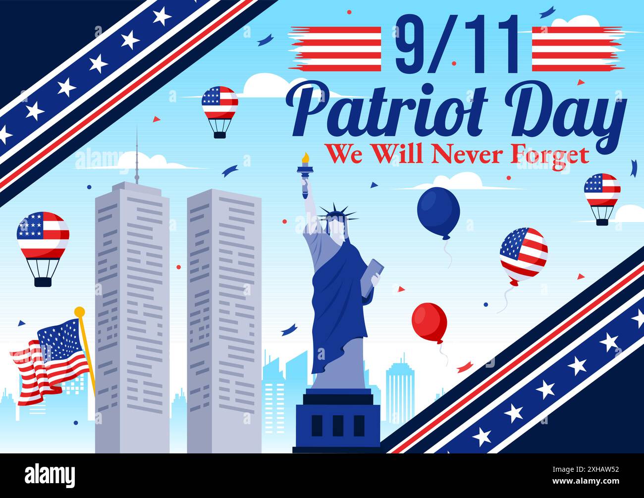 Happy USA Patriot Day Vector Illustration featuring the United States ...