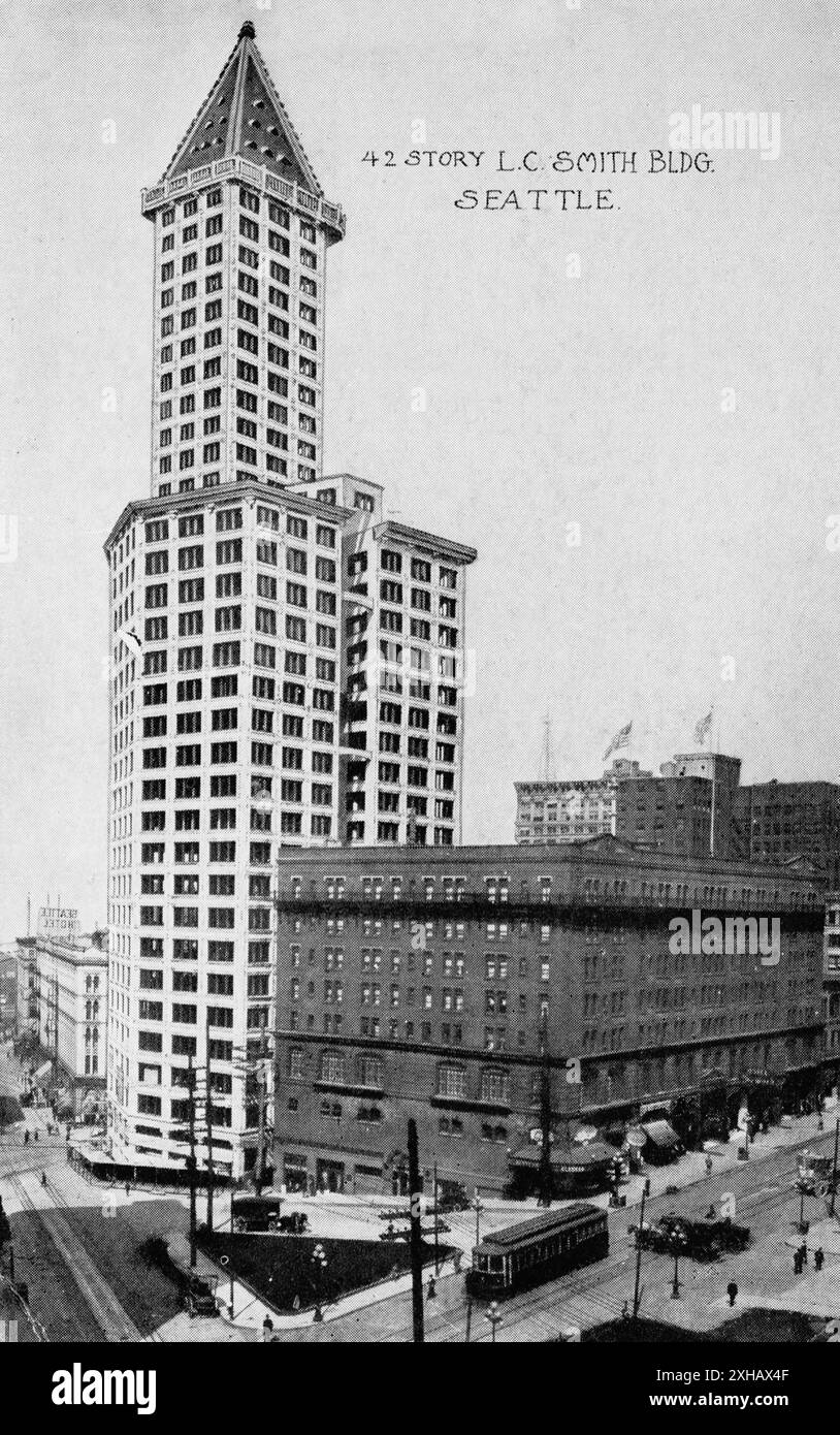 LC Smith Building, Seattle Washington USA, approx 1915 postcard Stock ...