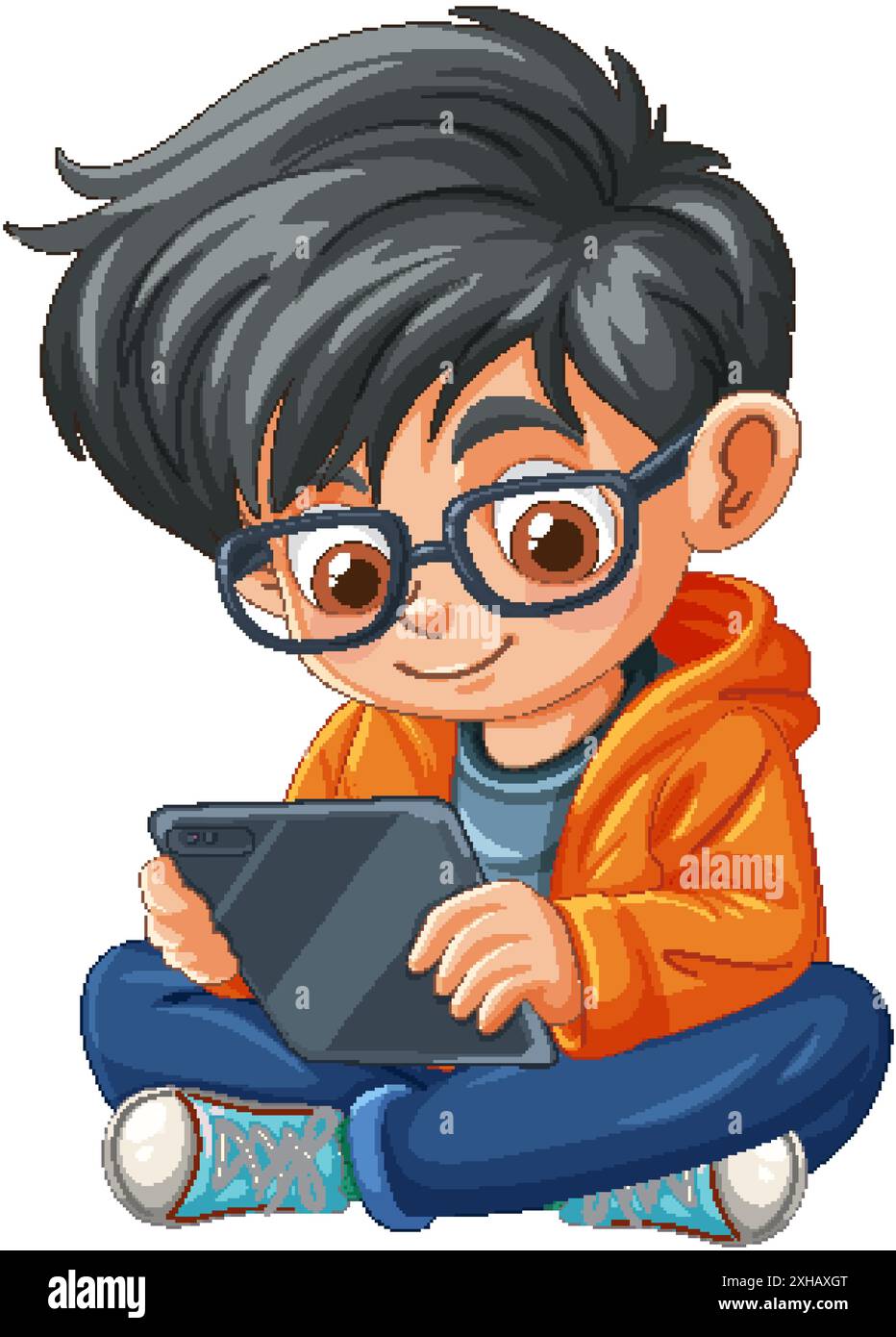 A child using a tablet device Stock Vector Image & Art - Alamy