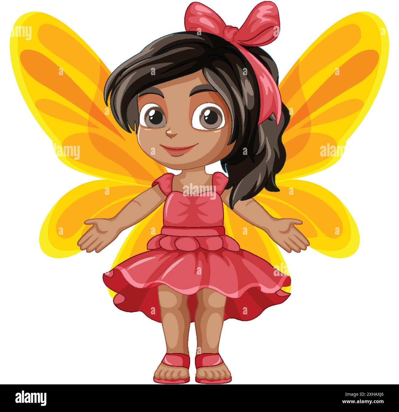 Smiling fairy in a pink dress Stock Vector Image & Art - Alamy
