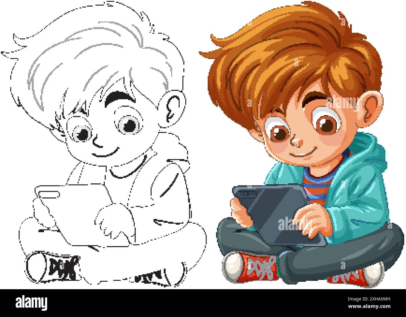 Child digital drawing screen Stock Vector Images - Alamy