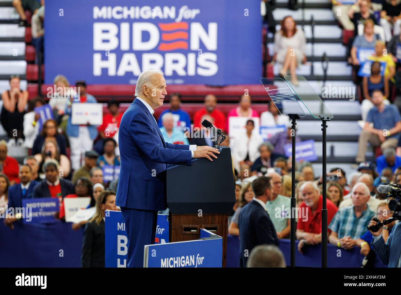 President Joe Biden speaks at a rally in Detroit, Mich., on July 12 ...