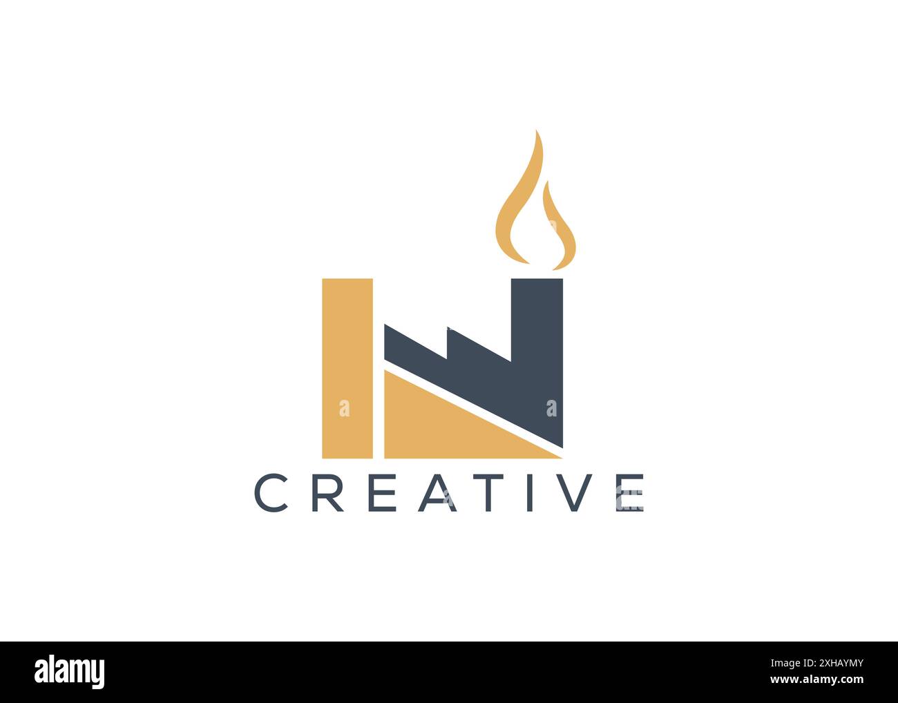 Minimal and professional letter N factory logo design template Stock ...