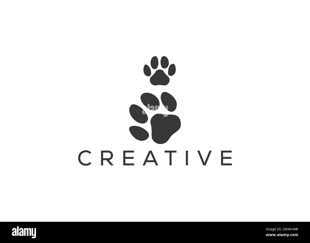 Minimal and professional paw logo design template Stock Vector Image ...