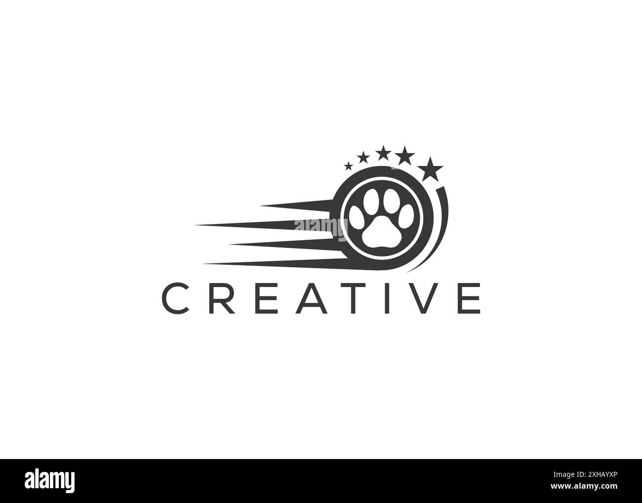 Minimal and professional paw logo design template Stock Vector Image ...