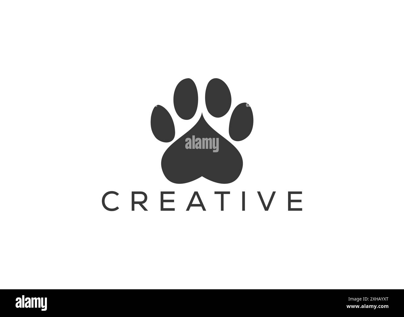Minimal and professional paw logo design template Stock Vector Image ...